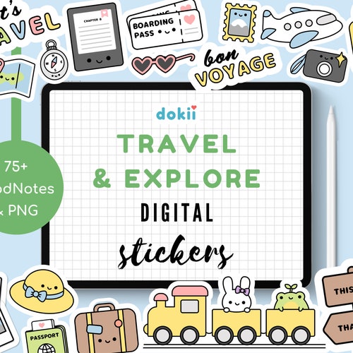 Cute Travel Digital Planner Stickers Holiday Travel - Etsy