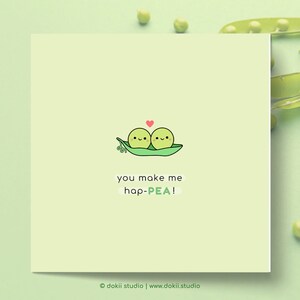 Cute Happy Peas Card | Funny Card Valentines for Her, Kawaii Peas ...