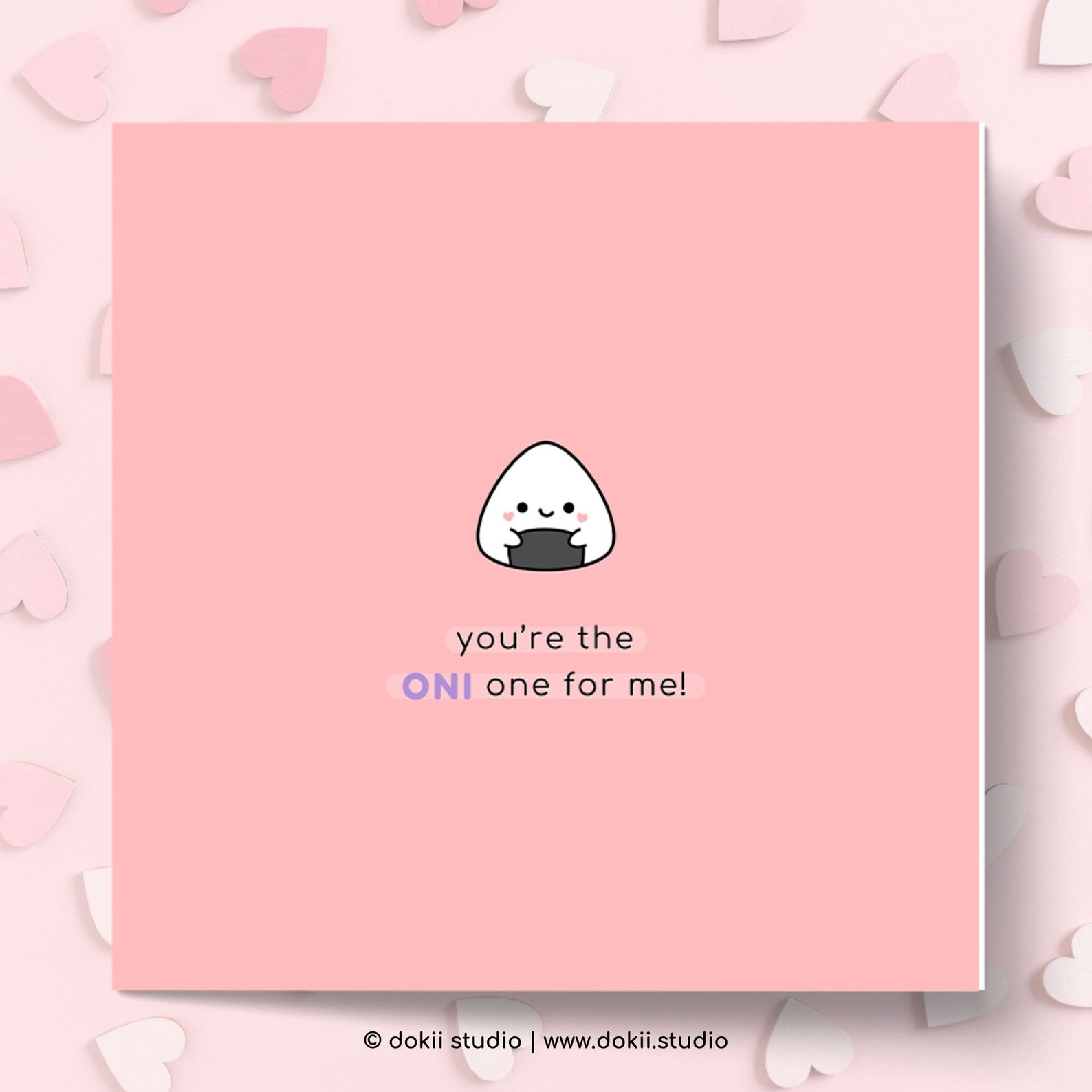 Cute Onigiri Greeting Card | Funny Sushi Anniversary Card Pun for ...