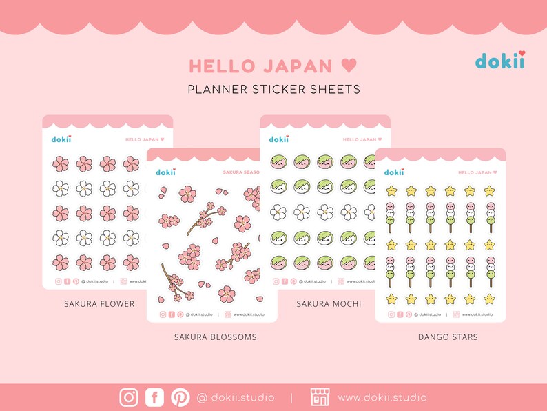 Kawaii Sakura Season Sticker Sheet | Cute Japanese Cherry Blossom ...