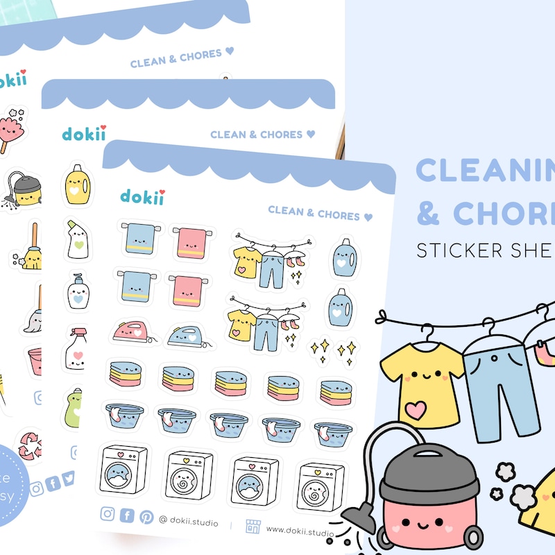 Cleaning Planner Stickers - Etsy