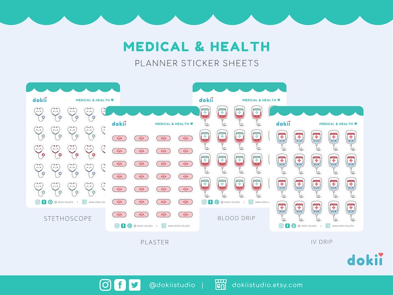 Kawaii Medical Planner Sticker Sheet Cute Health Care - Etsy