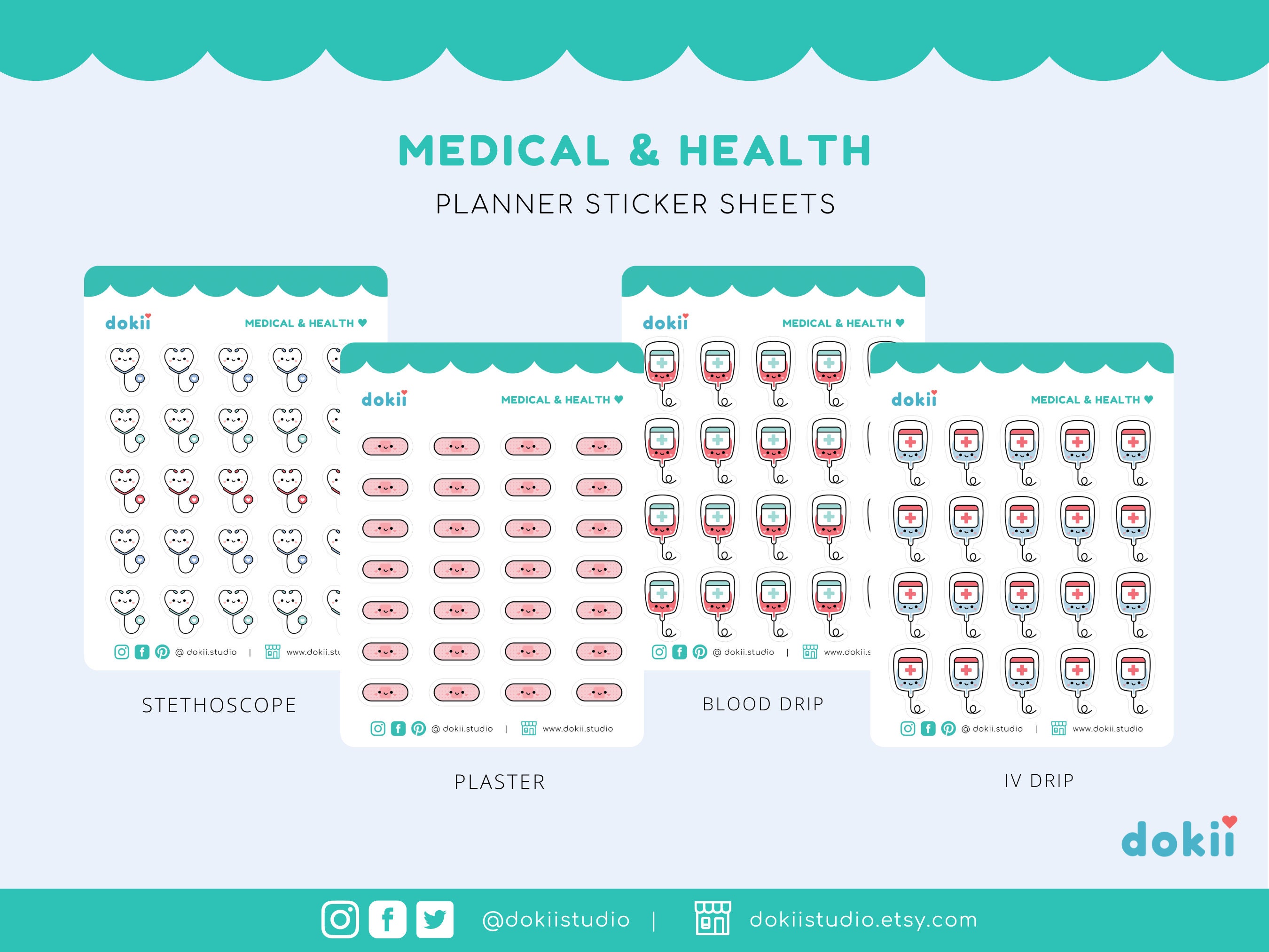 Kawaii Medical Planner Sticker Sheet Cute Health Care - Etsy