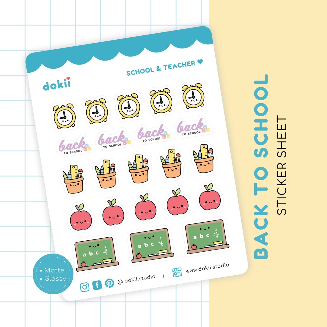 Kawaii Back to School Stickers | Cute School Planner Stickers Teachers ...