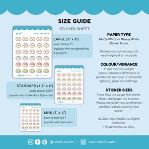 Kawaii Mood Tracker Stickers | Cute Beanii Emoti Stickers Mood Icon ...