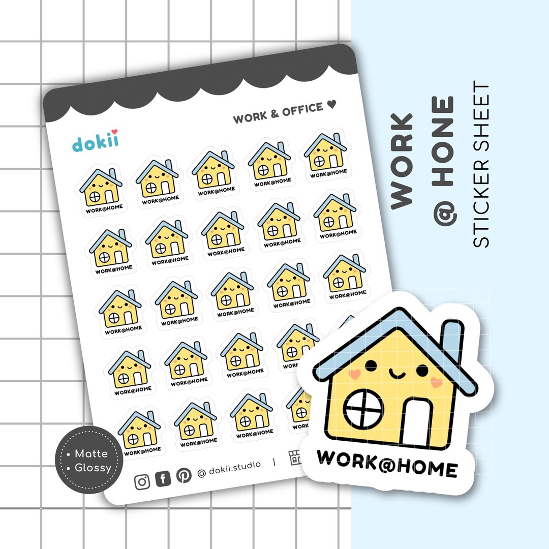 Work From Home Planner Sticker Sheet | Cute WFH Sticker Work From Home ...