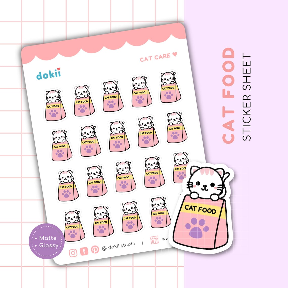 Order Cat Food Reminder Stickers | Cute Cat Planner Stickers, Replenish ...