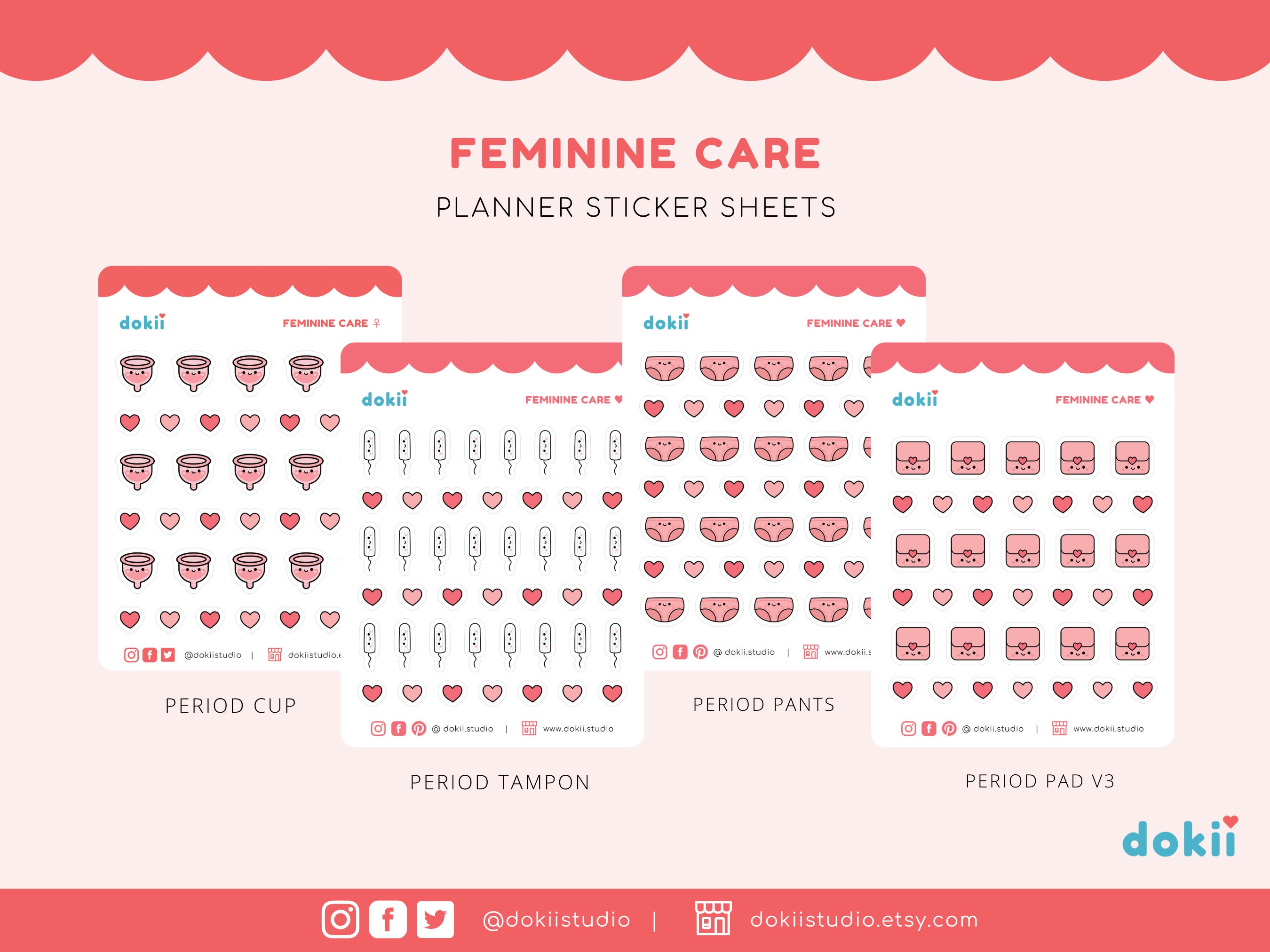 Kawaii Period Planner Sticker Sheet Cute Period Tracker - Etsy