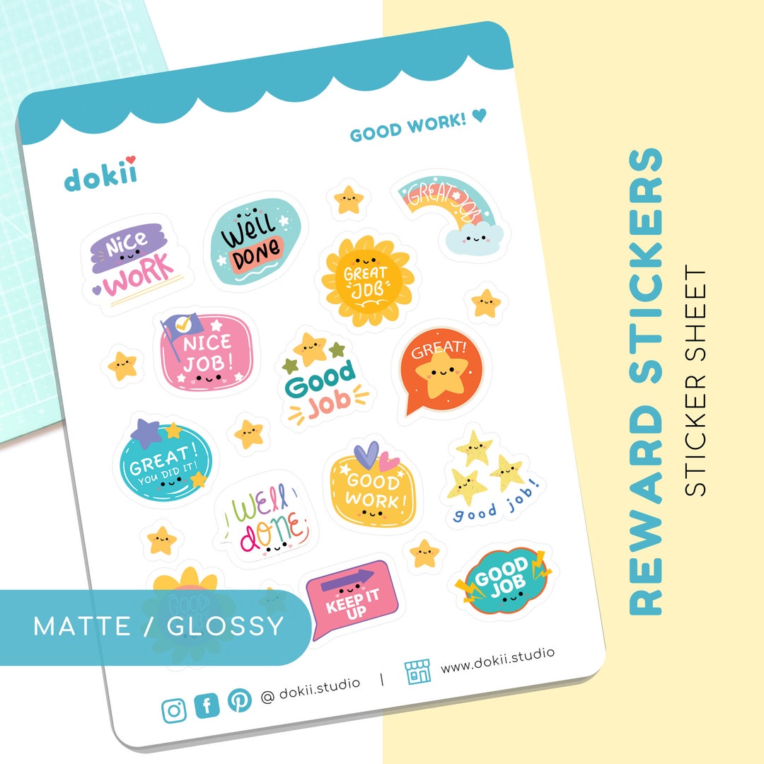 Kawaii Reward Stickers Cute Good Job Stickers Teachers & - Etsy