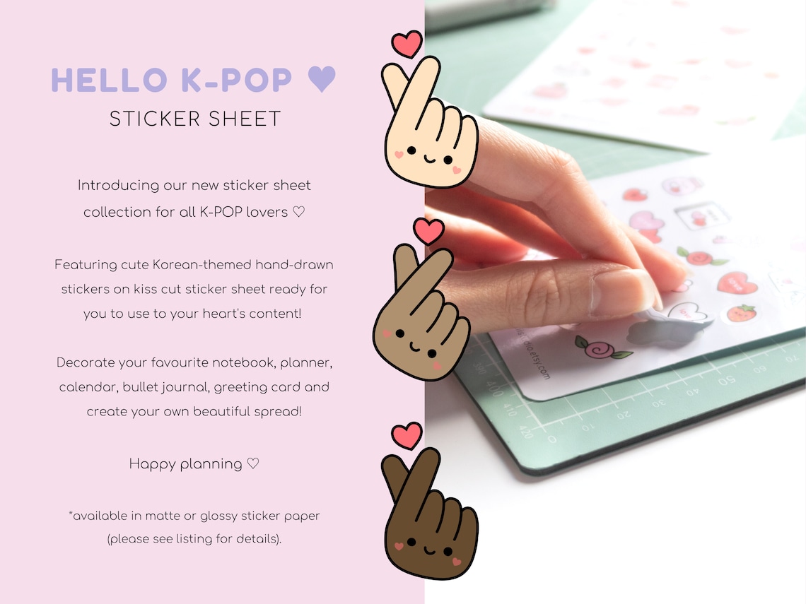 Kawaii K-POP Sticker Sheet Cute Korean Planner Stickers - Etsy