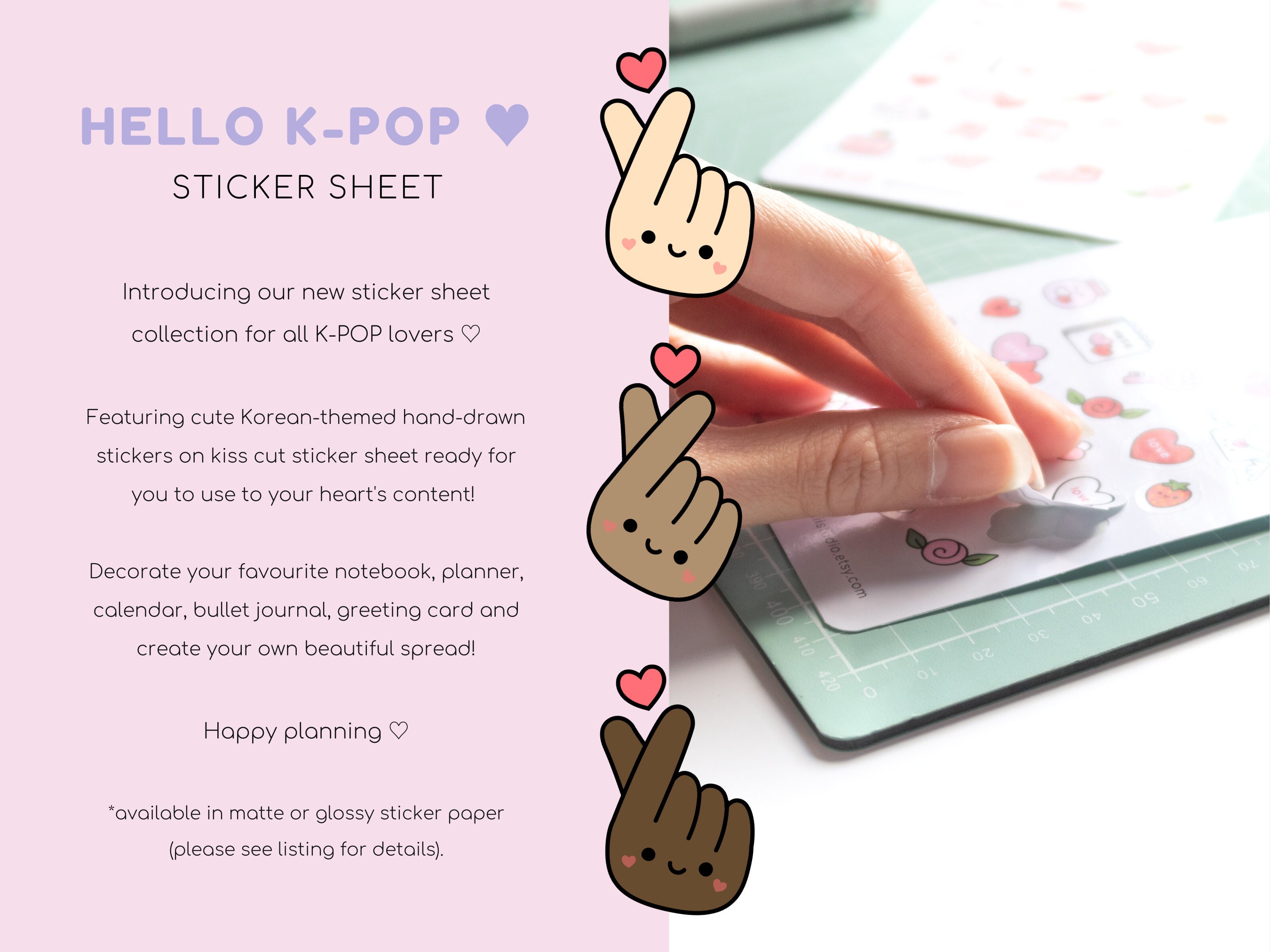 Kawaii K-POP Sticker Sheet Cute Korean Planner Stickers - Etsy