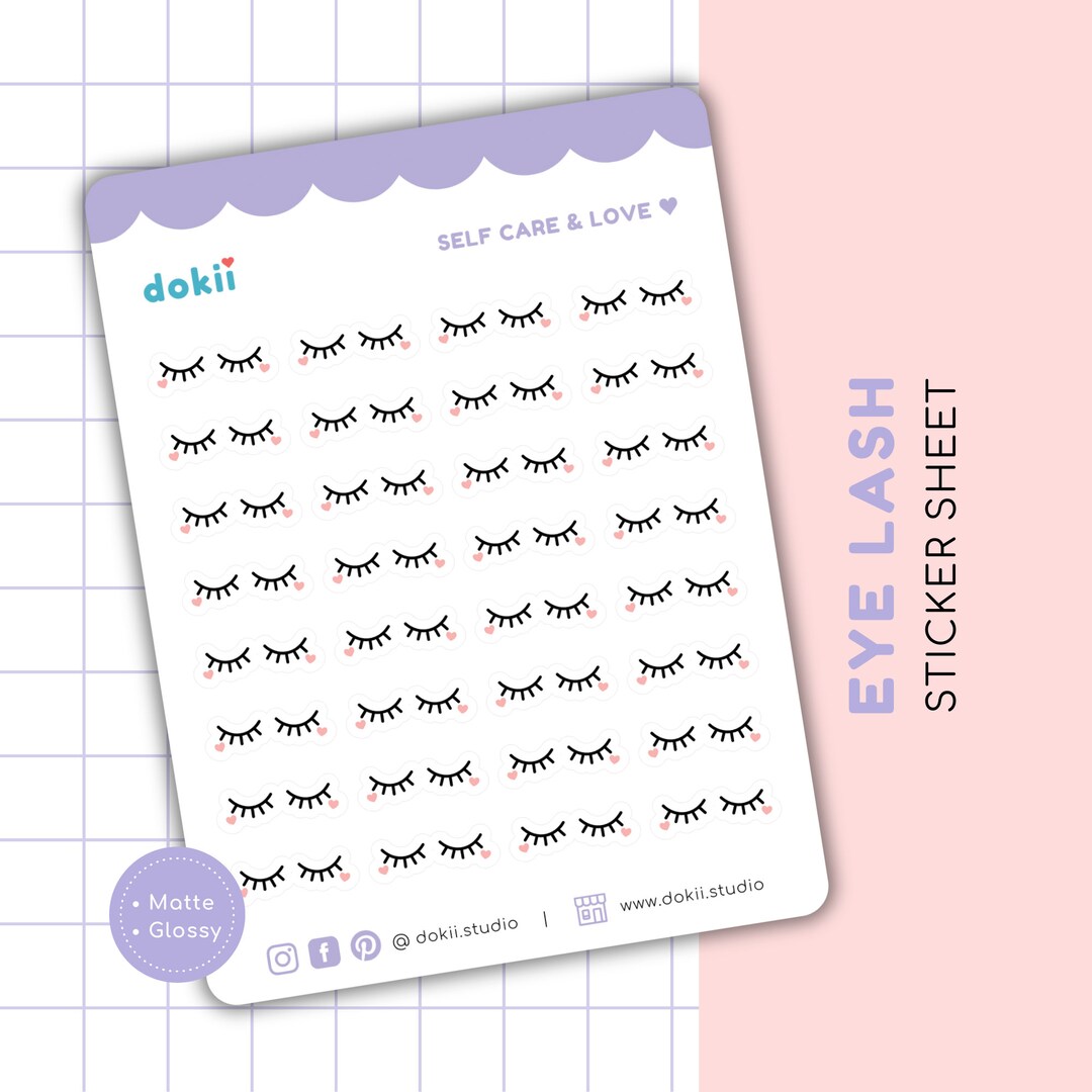 32 Cute Eyelashes Sticker Sheet Lash Appointment Planner Sticker Eye ...