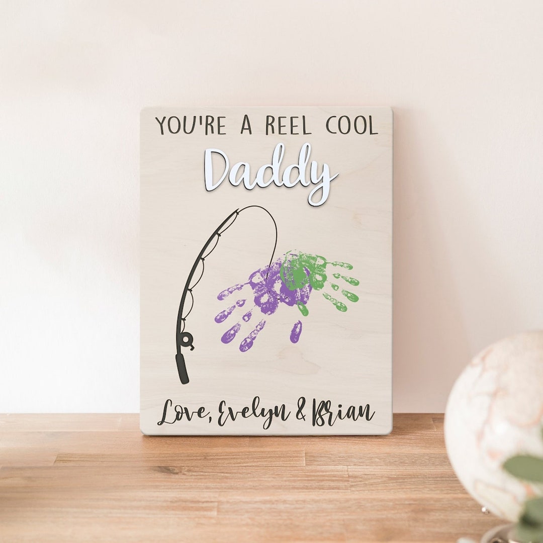 Handprint Art DIY, Best Dad Ever Hands Down, Custom Wooden Sign ...