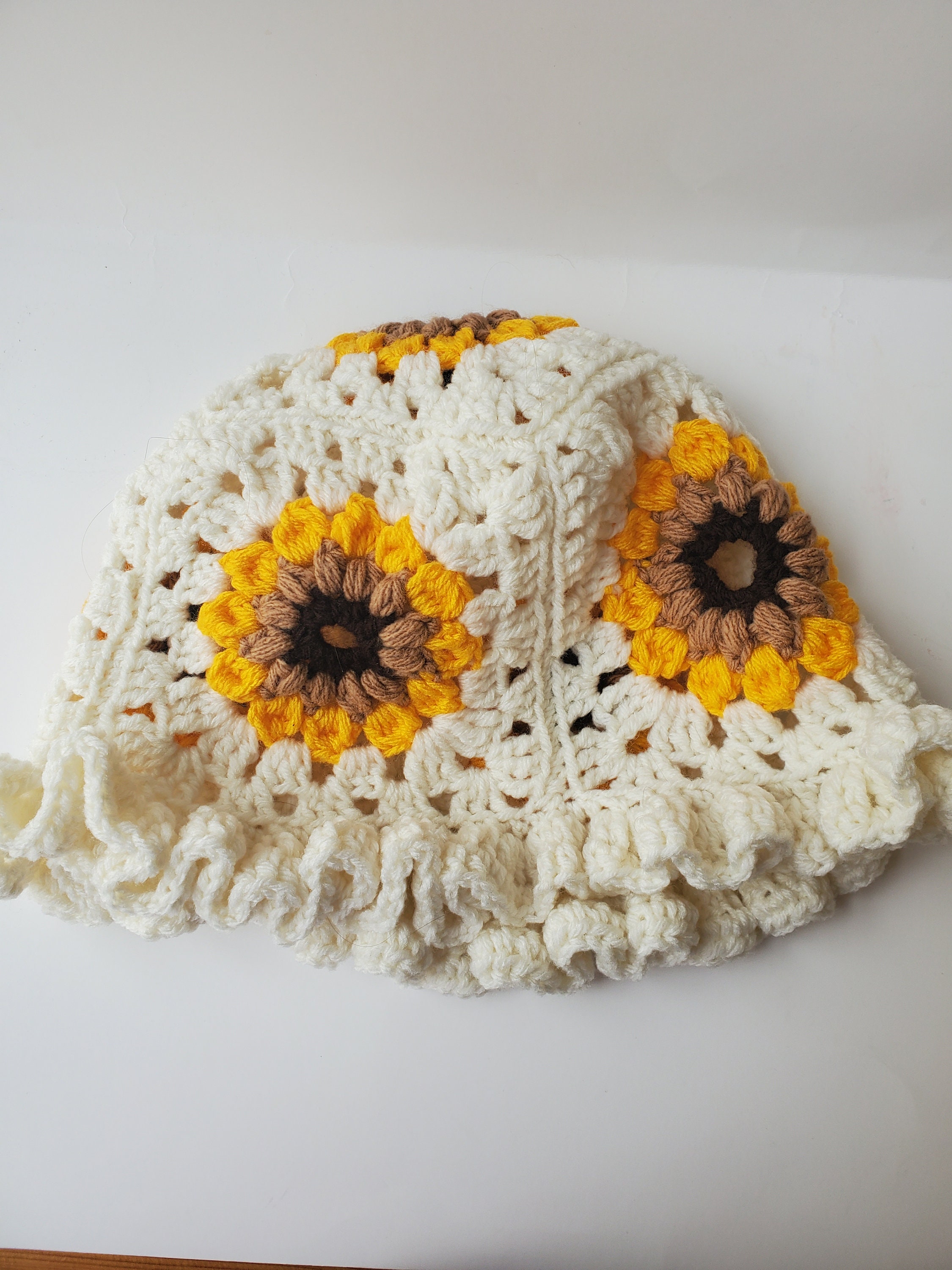 The Sunflower Bucket Hat Crochet Pattern - Etsy 日本