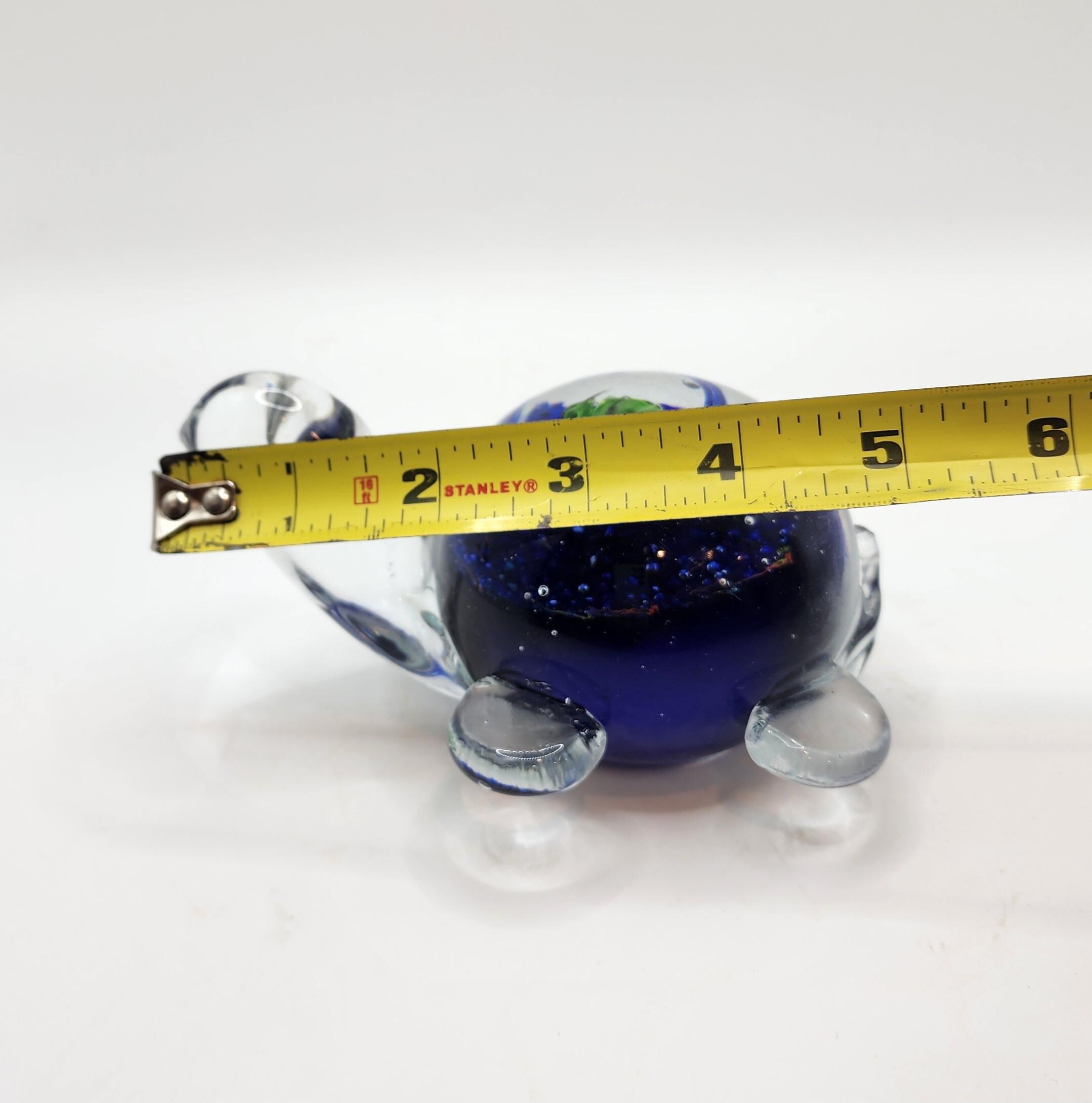Art Glass Paperweight Sea Turtle With Two Baby Sea Turtles Swimming ...