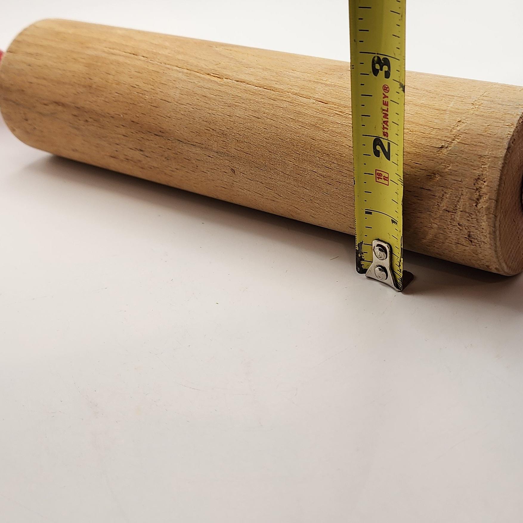 Wood 16" Primitive Rustic Rolling Pin Red Wood Handles Vintage - Etsy