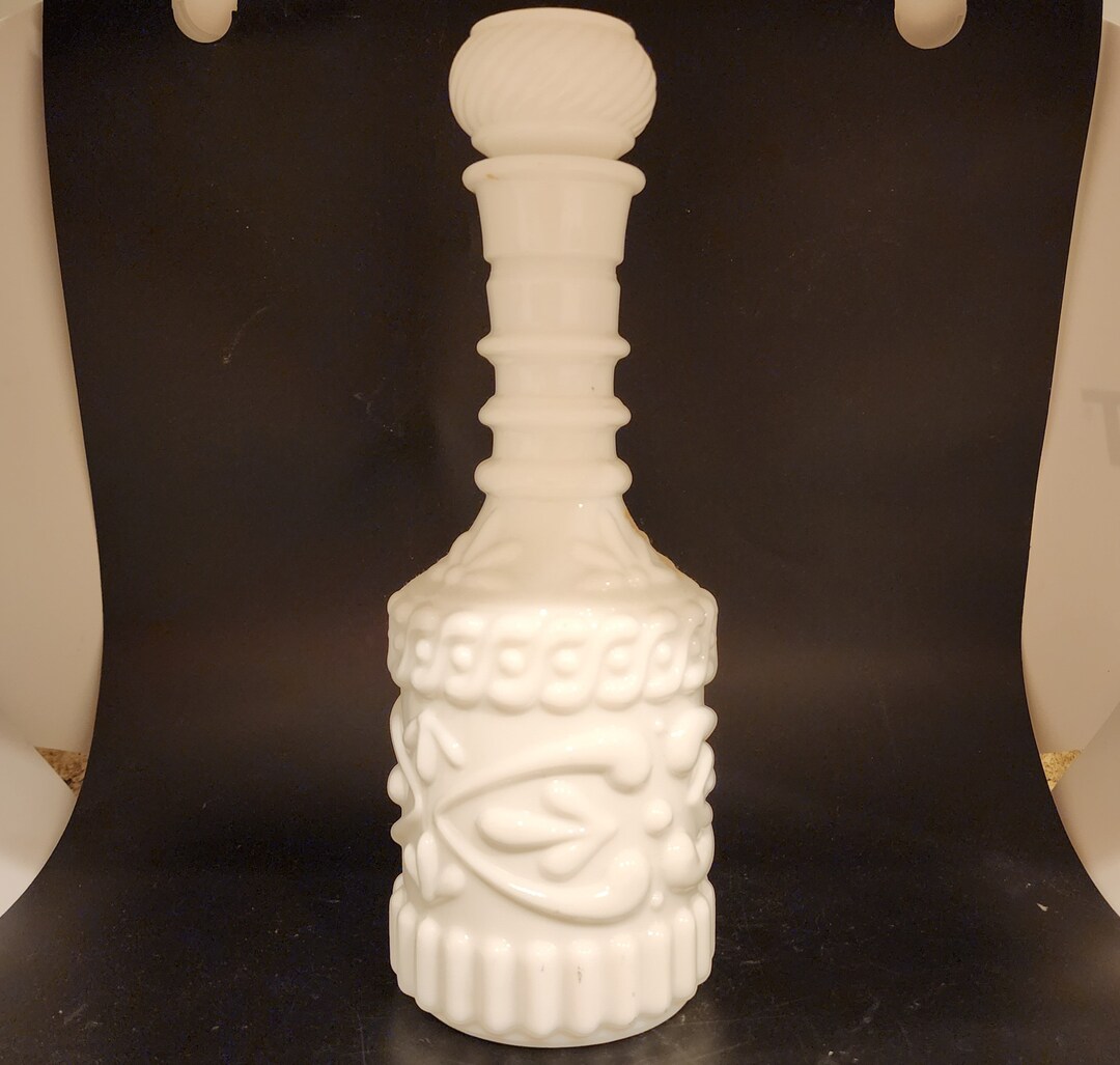 White Milk Glass Jim Beam Decanter Vintage - Etsy