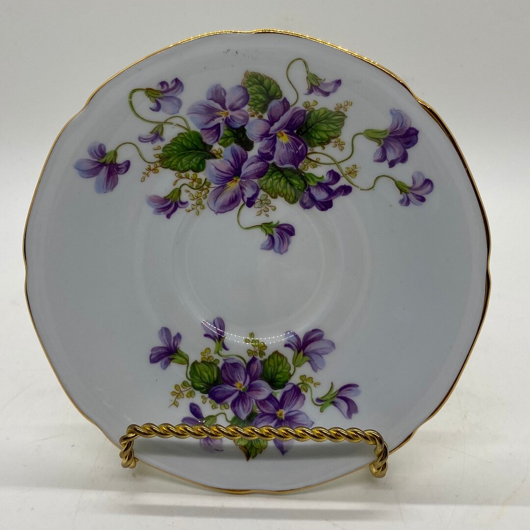 Paragon China Potters Fine Bone China Purple Violets Saucer England ...