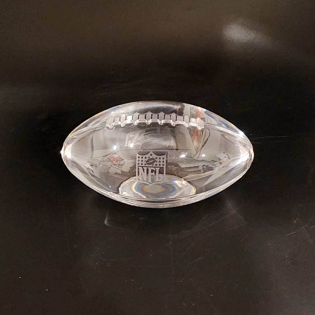 Tiffany NFL Hand Blown Clear Glass Paperweight Polished Base - Etsy