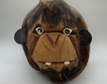 Carved Coconut Monkey | Etsy