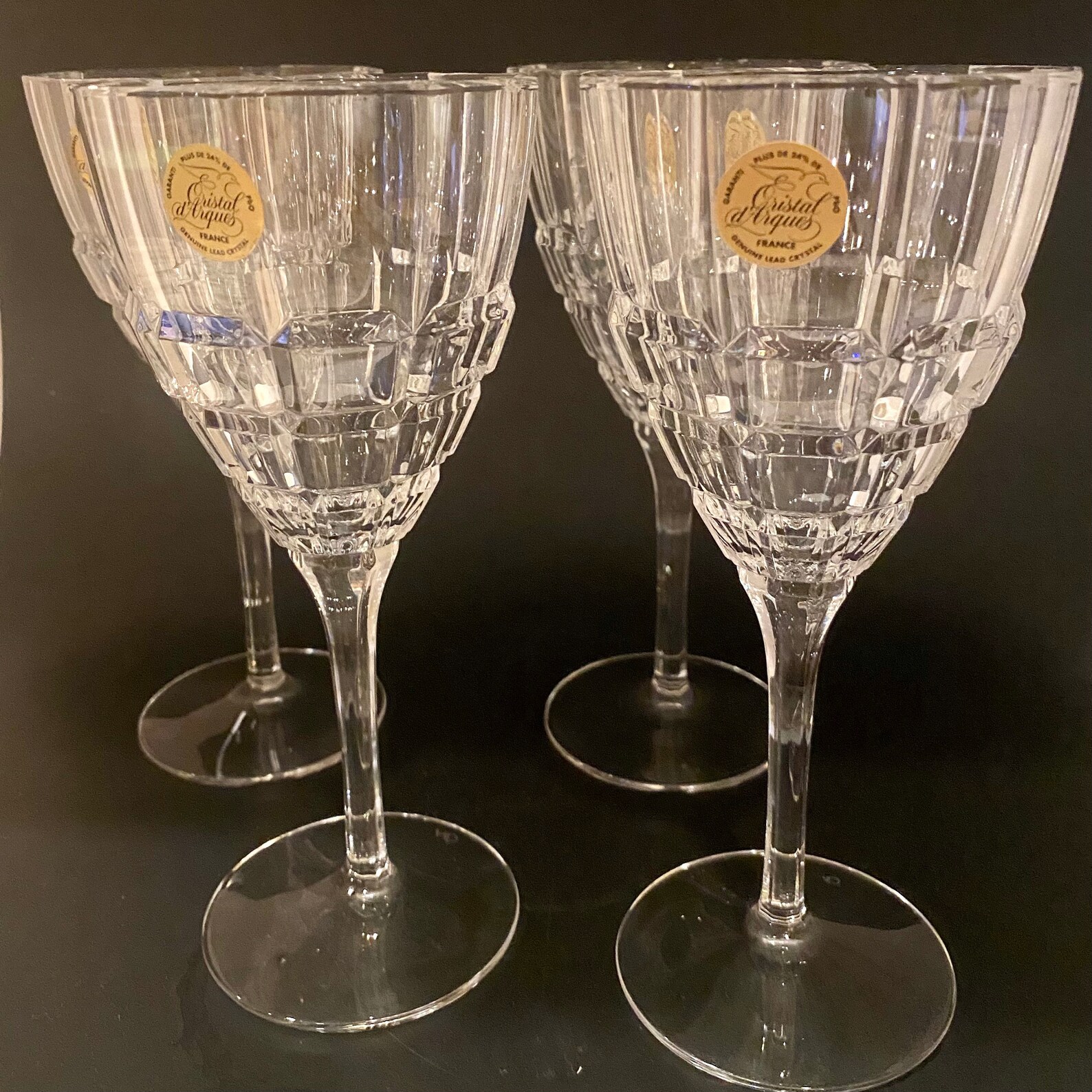 Cristal DArques France Genuine Lead Crystal Set of 4 Garanti | Etsy
