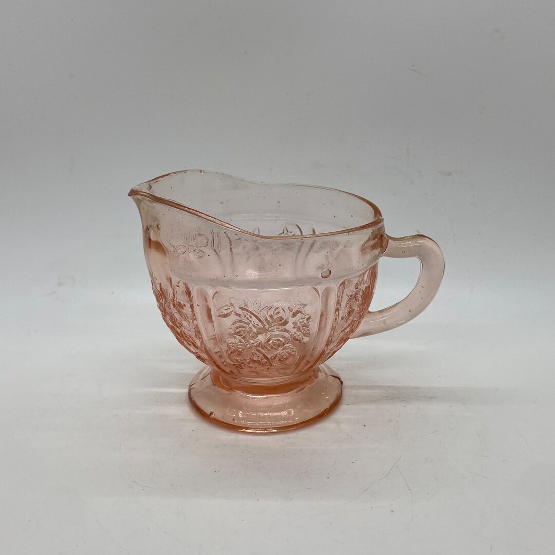 Pink Depression Creamer Sharon Cabbage Rose Pattern Pink Rose Federal ...