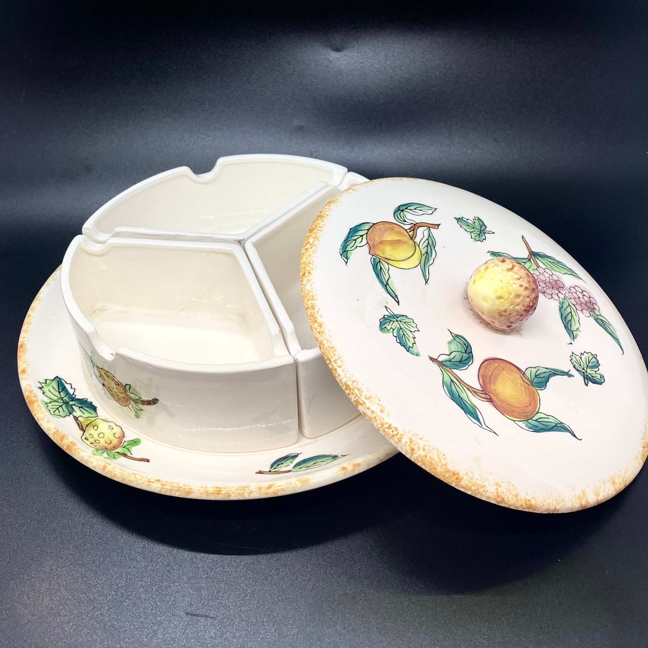 Scarce Jam/relish Tray With Lids and Plate Three Sections - Etsy