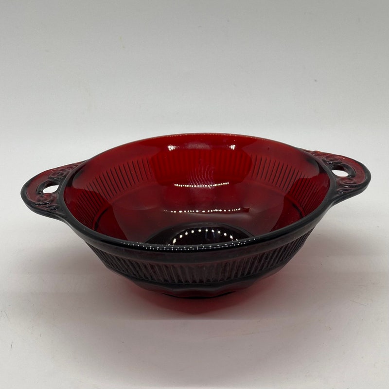 Ruby Anchor Hocking Bowl - Etsy