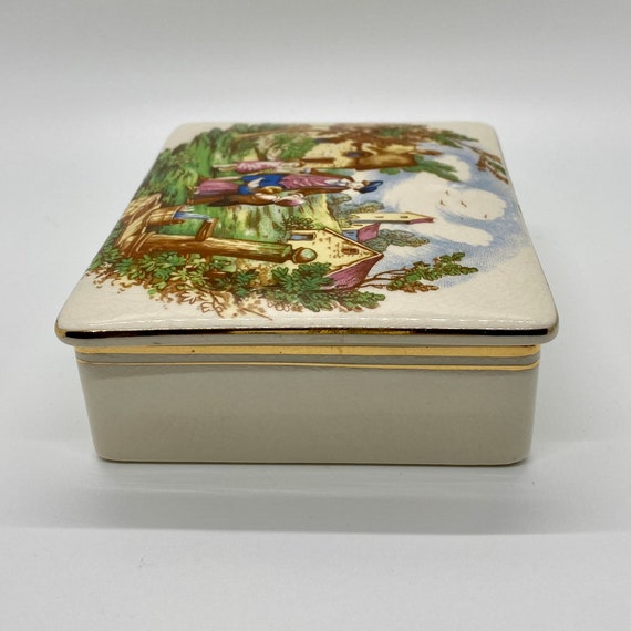 Vintage Sandland Ware Trinket Box, Hand-Painted Engli… - Gem
