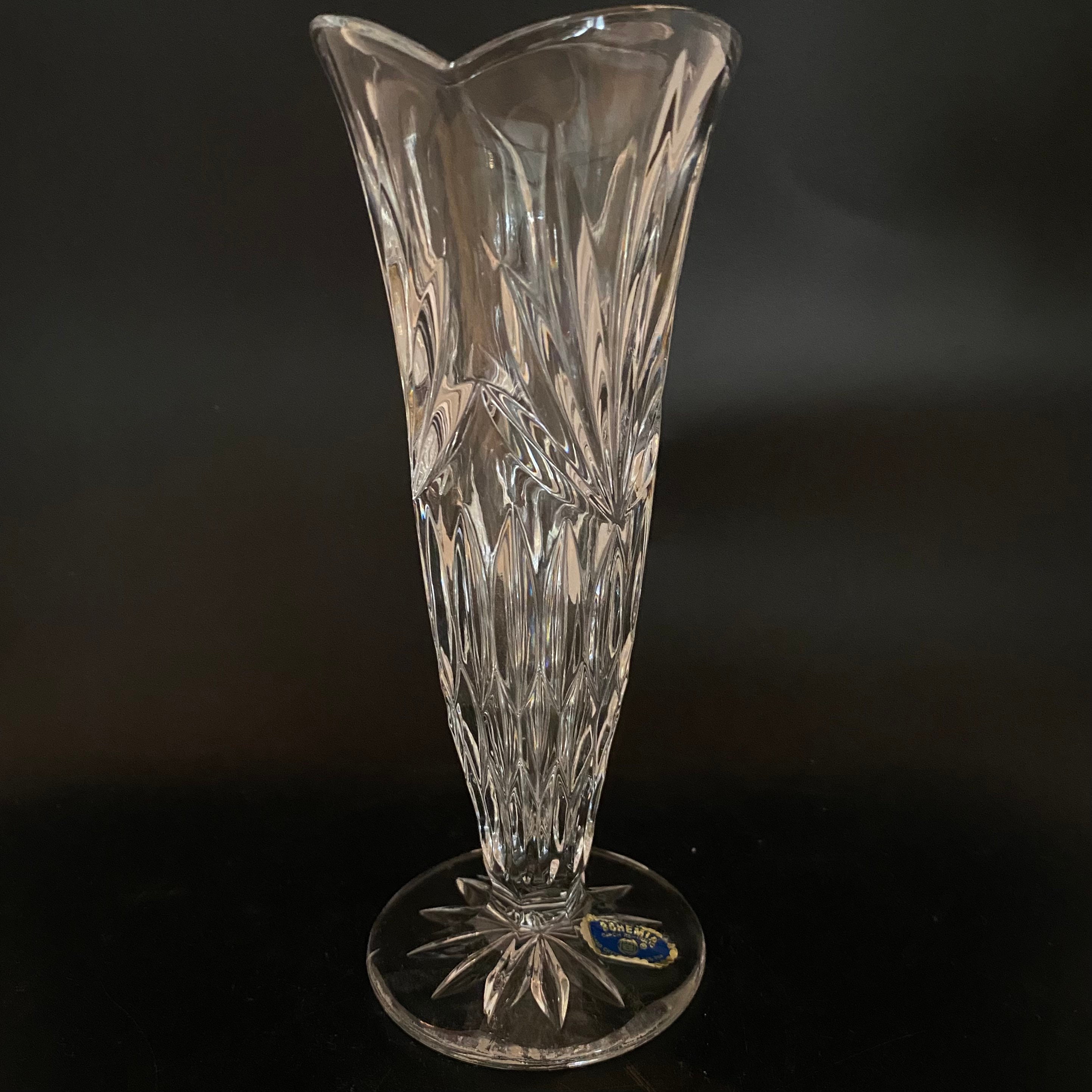 Bohemian Czech Republic 24% Lead Crystal Bud Vase Vintage - Etsy