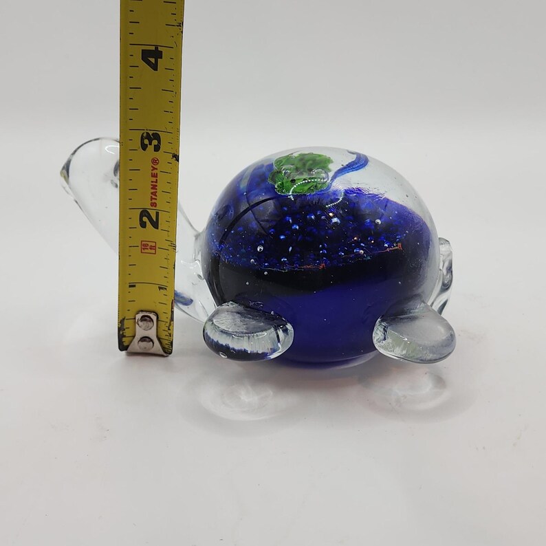 Art Glass Paperweight Sea Turtle With Two Baby Sea Turtles Swimming ...