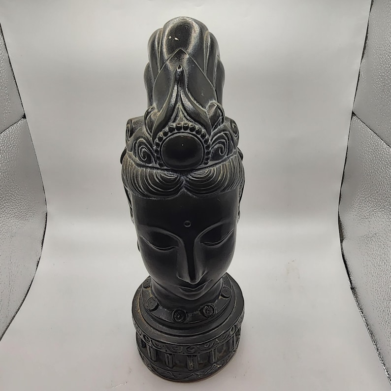Black Head Bust Female Buddha Princess Rare MCM Vintage - Etsy