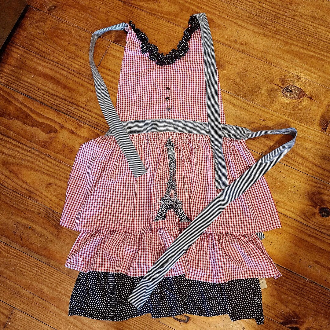 Sur La Table Ruffle Tiered Eiffel Tower Patchwork Apron Vintage - Etsy