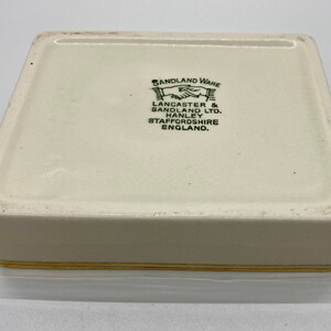 Vintage Sandland Ware Trinket Box, Hand-painted English Village Scene ...