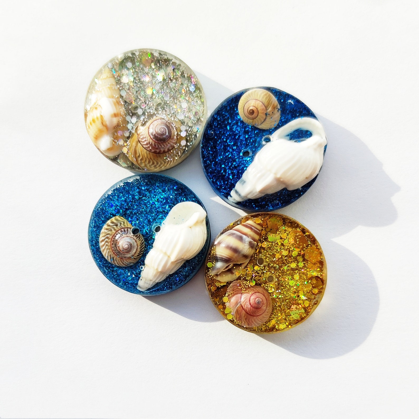 Resin Seashell buttons Real Sea shell marine Sewing buttons | Etsy