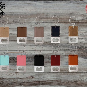Laserable Leatherette Bottle Opener Rectangle Keychain ~ Glowforge ...