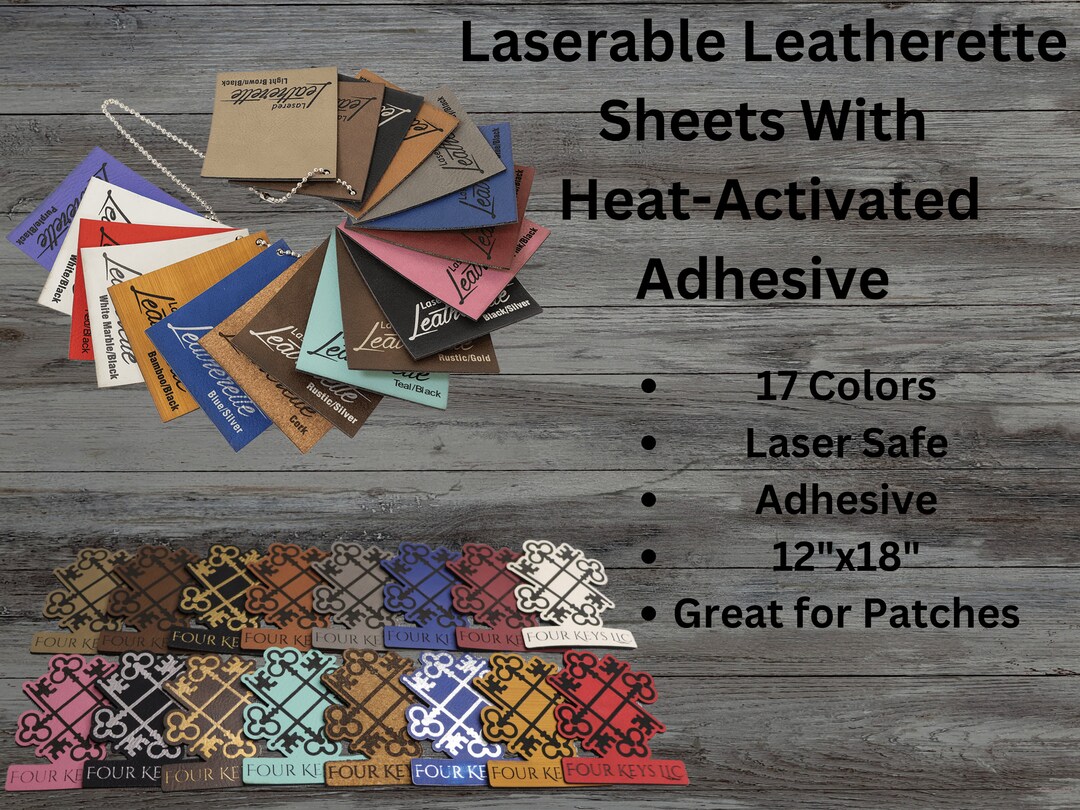 Laserable Leatherette Sheets 12x18 With Heat Activated Adhesive~ Laser ...