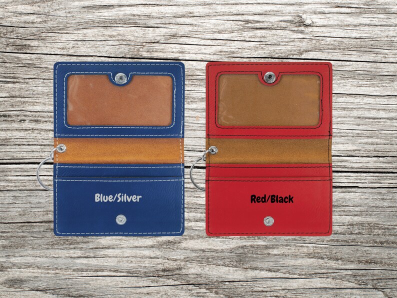 Key Chain Wallet Laserable Leatherette ID Holder Card | Etsy