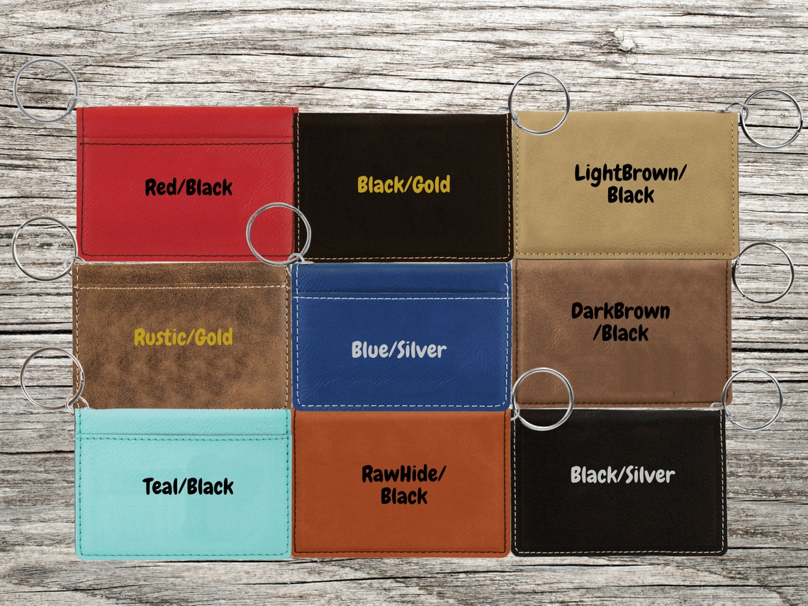 Key Chain Wallet Laserable Leatherette ID Holder Card | Etsy
