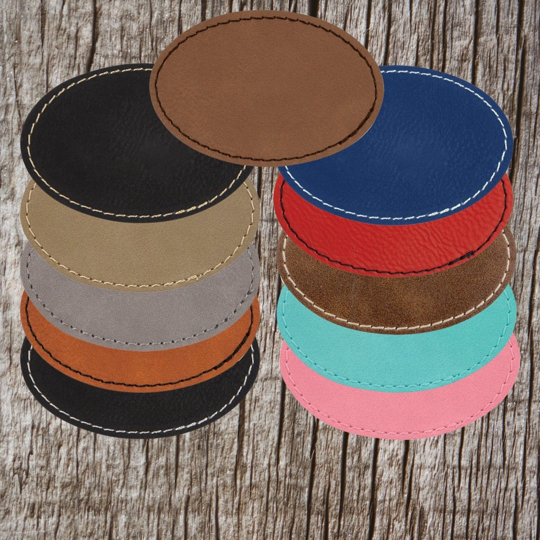 Small Oval Laserable Leatherette Patch With Heat Applied - Etsy