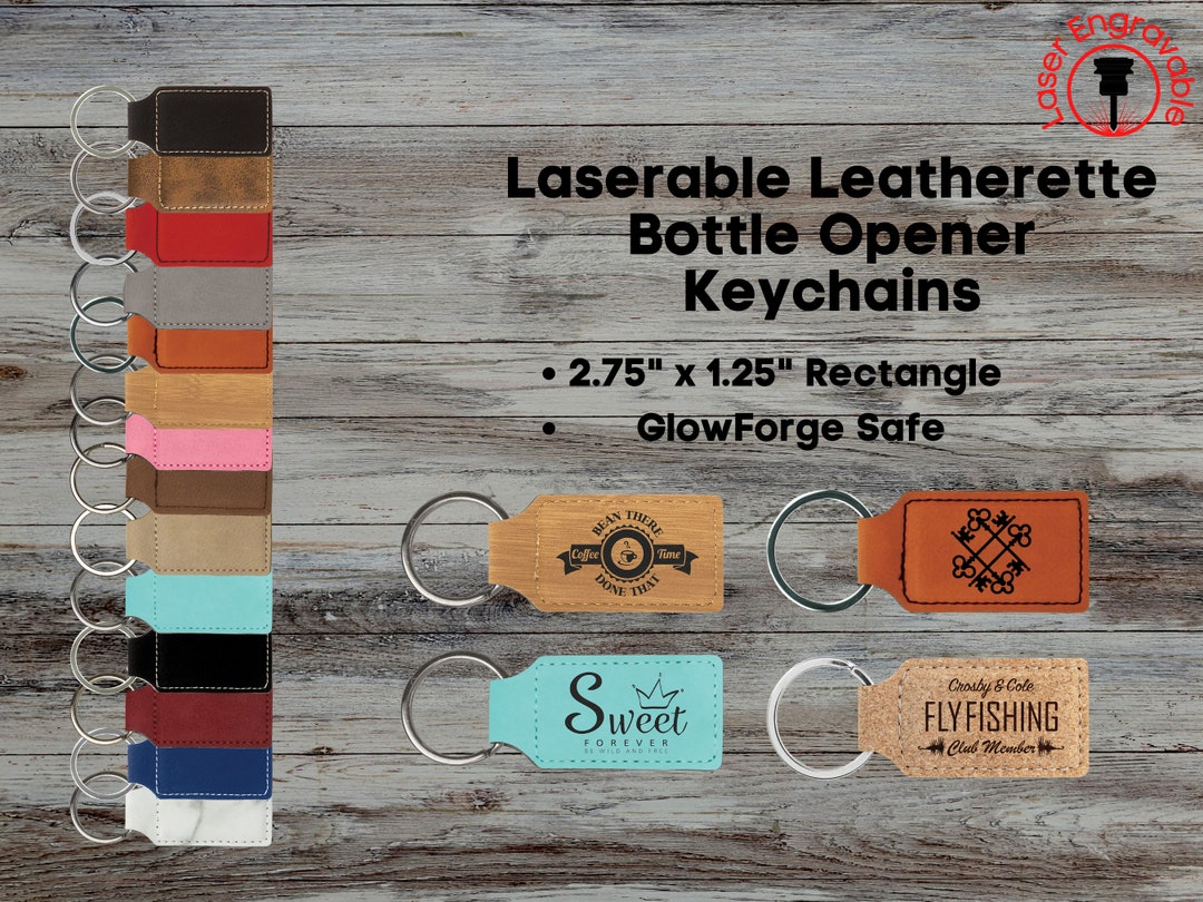 Laserable Leatherette Rectangle Keychain ~ Glowforge Supplies, Laser ...