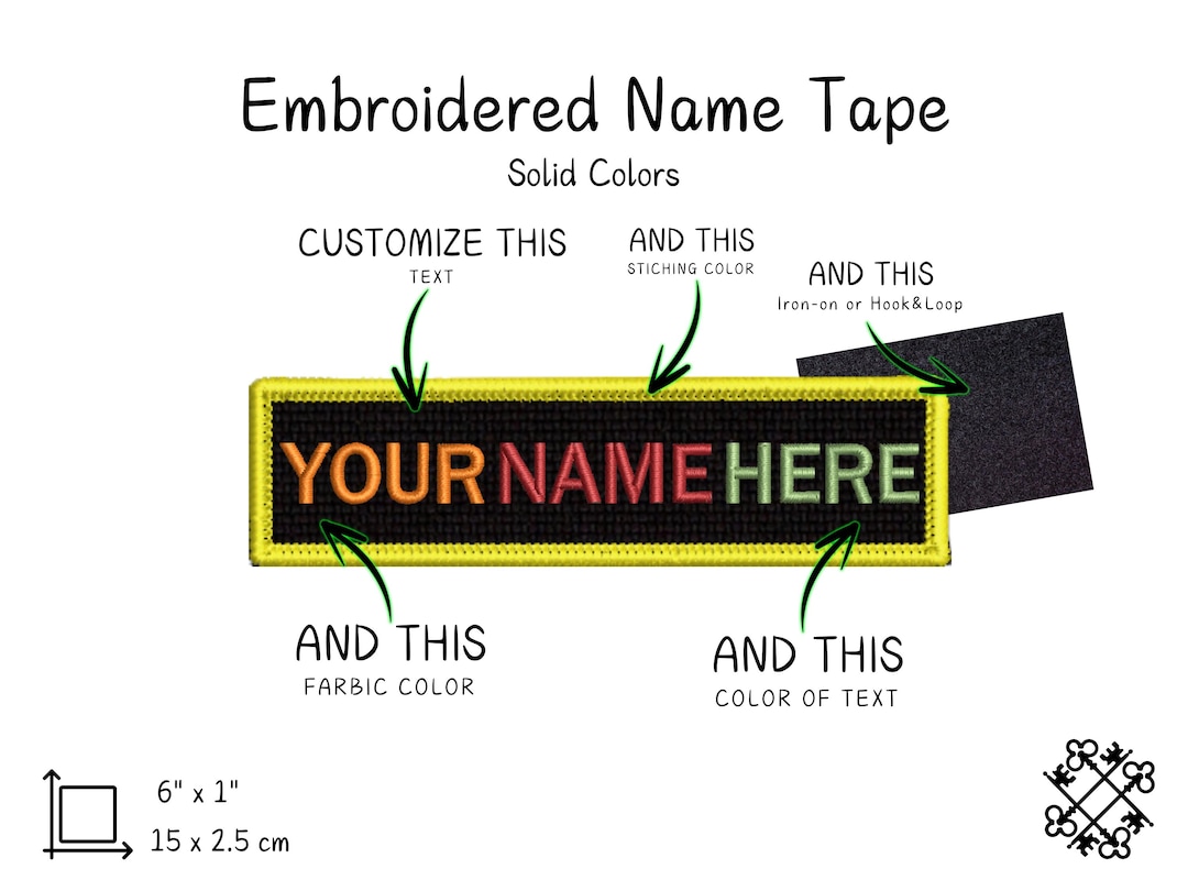 Custom Name Tape ~ Name Tape, Military Name Tape, Name Tag, Army Name ...