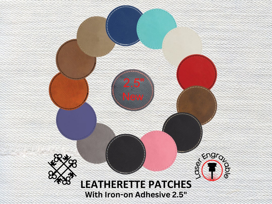 Leatherette Patches Blank With Heat Adhesive, 2.5" Circle | Glowforge ...