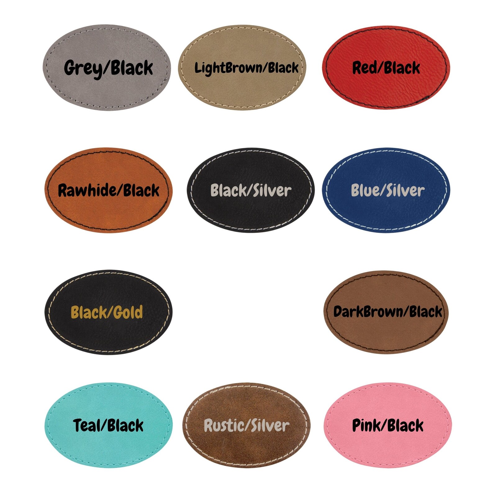 Large Oval Laserable Leatherette Patch With Heat Applied - Etsy