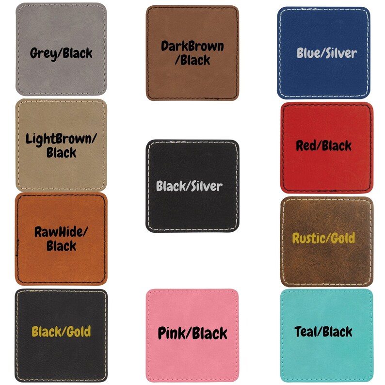 Large Square Laserable Leatherette Patch With Heat Applied - Etsy