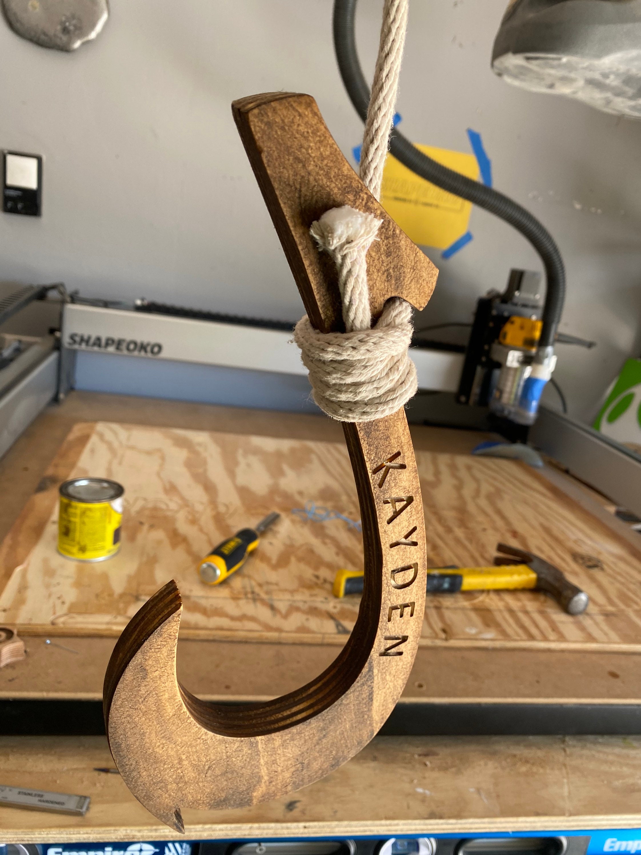 Fish Hook Wood Wall Decor - Etsy