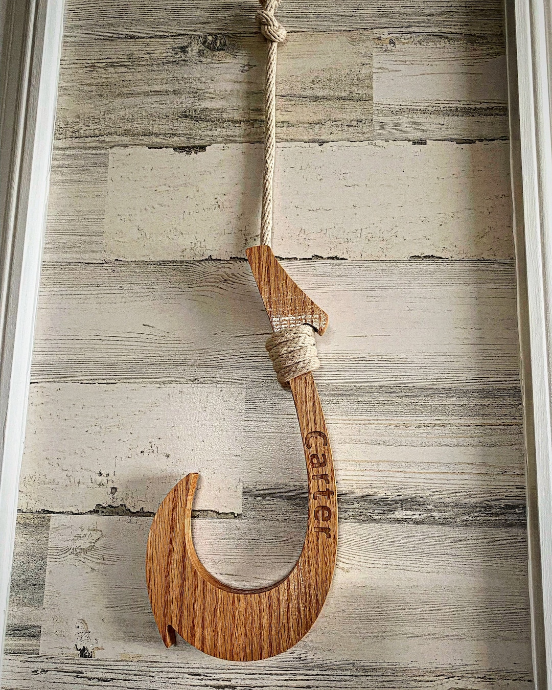 Fish Hook Wood Wall Decor - Etsy