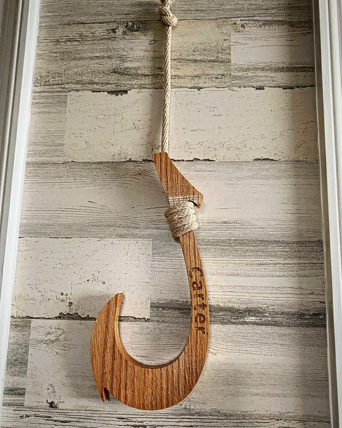 Fish Hook Wood Wall Decor - Etsy