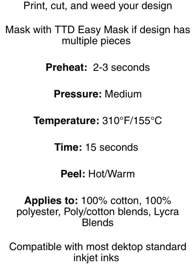 Siser Easycolor DTV-50 Sheet Pack - Etsy