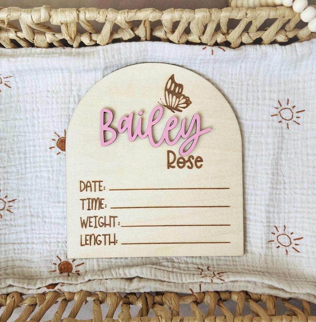 Custom Baby Stats Sign: Personalized Birth Announcement Plaque - Etsy